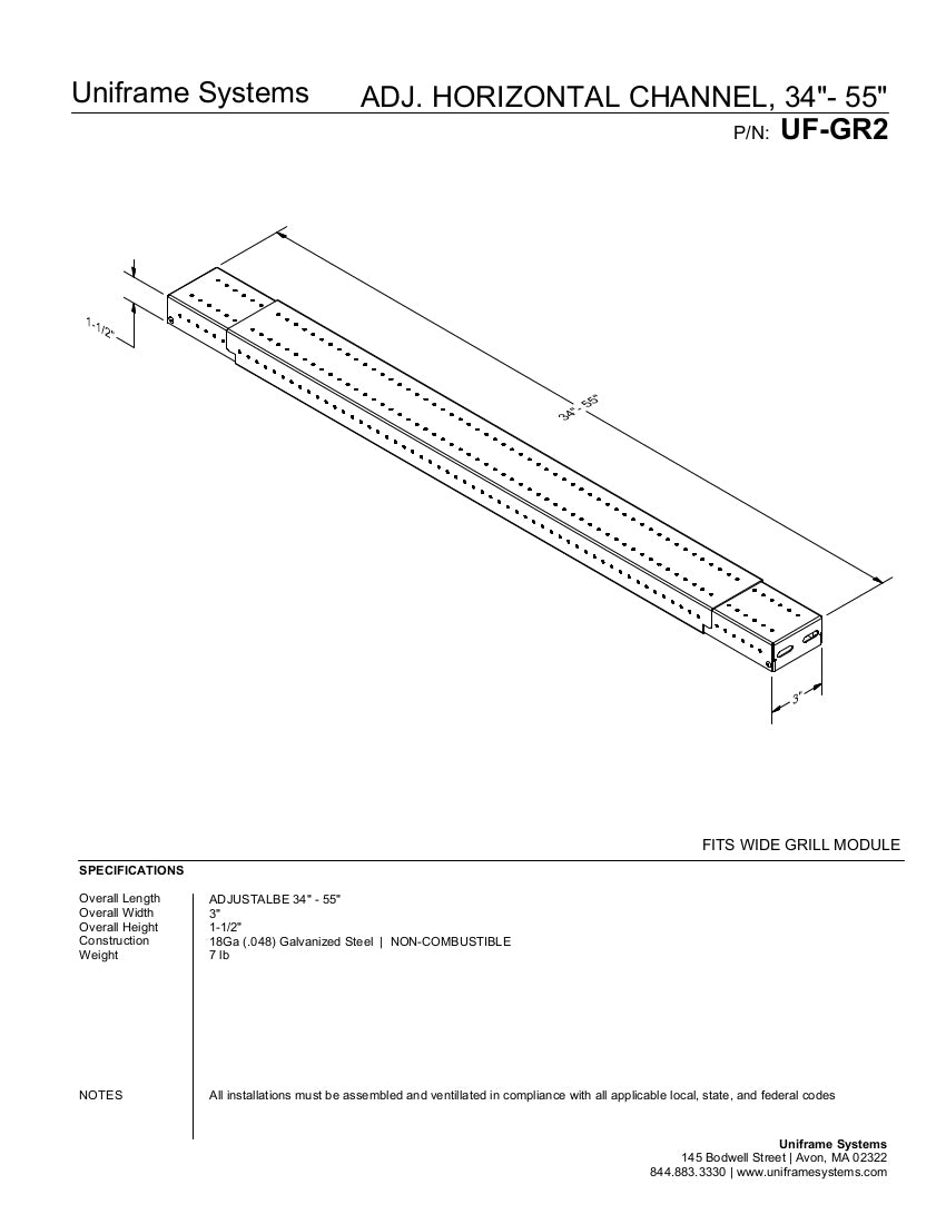Adj. Channel 34”- 55” – Uniframe Systems