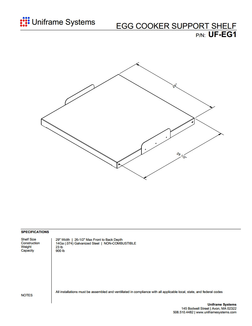 Egg Cooker Support Shelf – Uniframe Systems